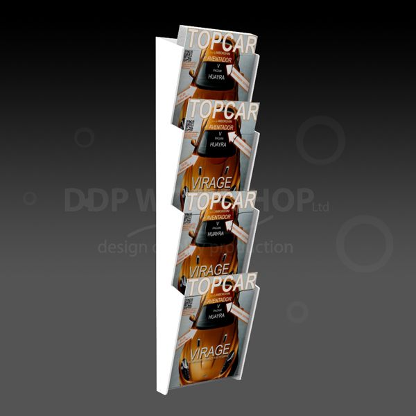 Wall Mounted Leaflet & Brochure Display 4xA4 | Leaflet Displays ...